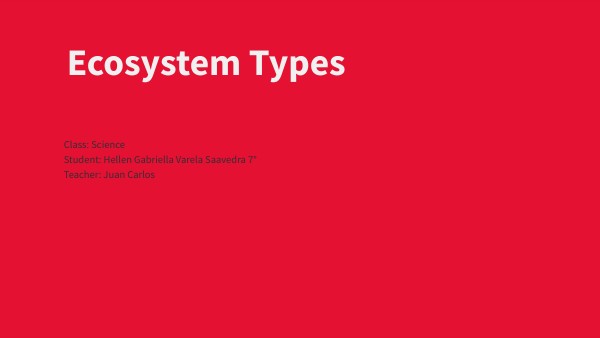 Ecosystem types | Genially