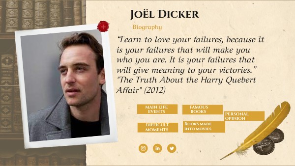 Joel Dicker Biography | Genially