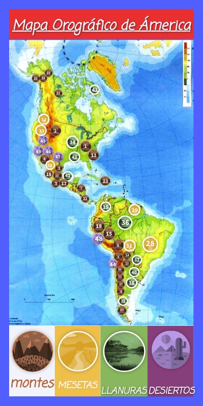 Mapa Orográfico de América por Adrian Reyes