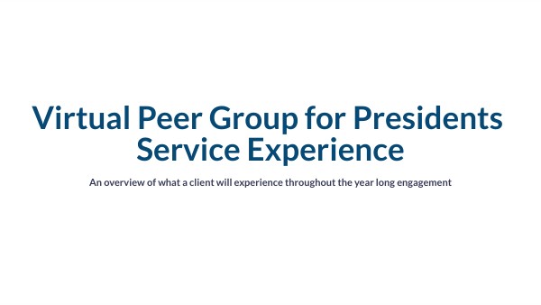 VIRTUAL Peer Group: Service Experience | Genially