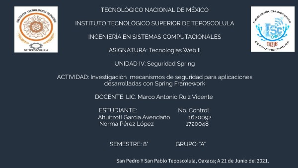 MECANISMOS DE SEGURIDAD SPRING BOOT | Genially