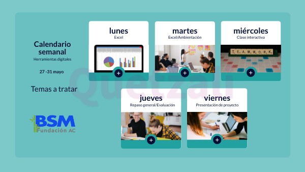 CALENDARIO SEMANAL 2da. semana