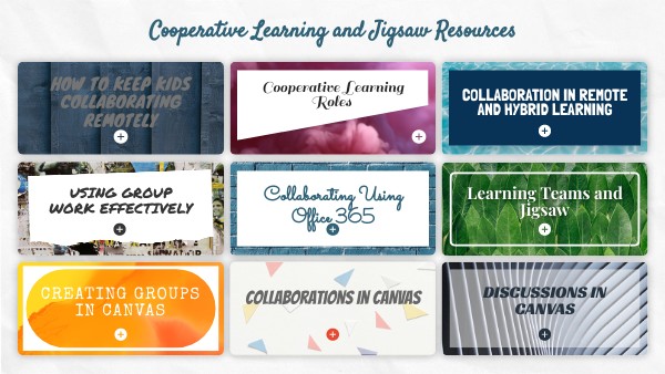 Resources for cooperative learning (Jigsaw)