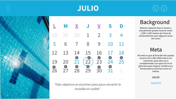 CALENDARIO METAS 2021 | Genially