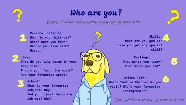 Interview-first day of school | Genially