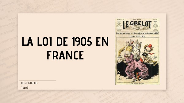 la loi de 1905 en France