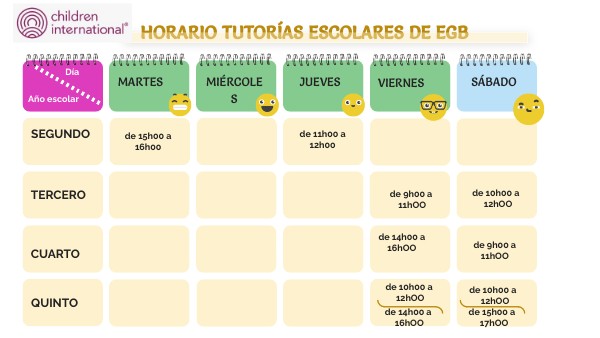 HORARIO TUTORÍAS OCTUBRE-JUNIO | Genially
