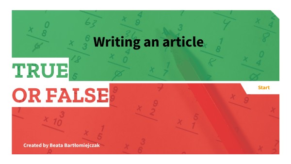 Writing an article - quiz | Genially