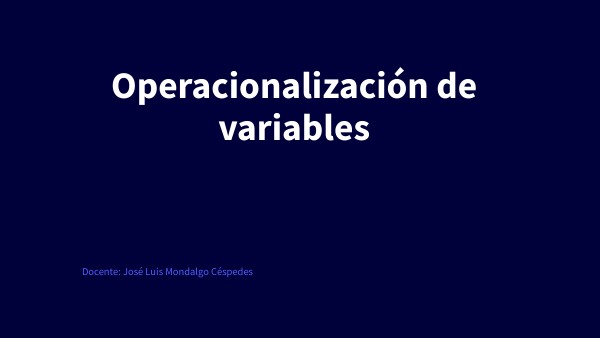 Operacionalización de Variables