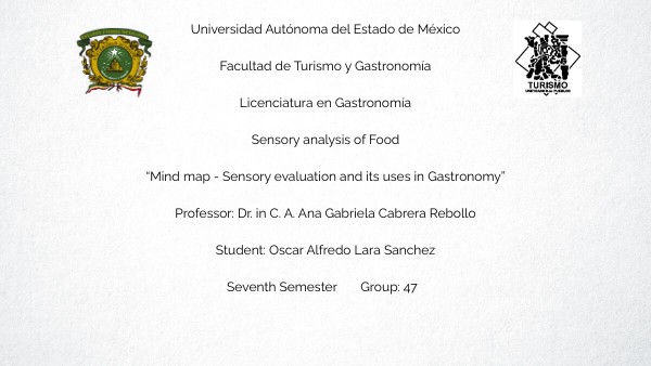 Mind map - Sensory evaluation and its uses in Gastronomy | Genially