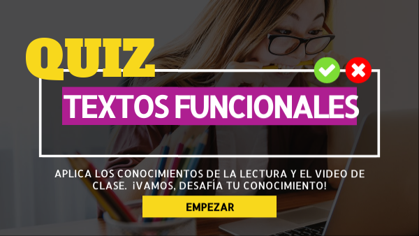 QUIZ TEXTOS FUNCIONALES | Genially