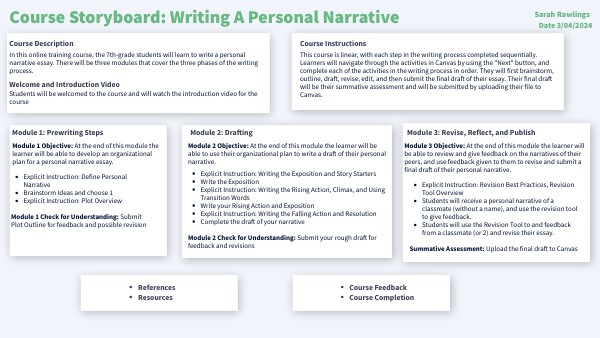 Storyboard: Writing a Narrative | Genially