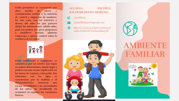 TRÍPTICO AMBIENTE FAMILIAR | Genially