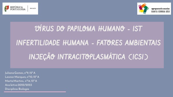HPV, Infertilidade humana - Fatores ambientais e ICSI | Genially