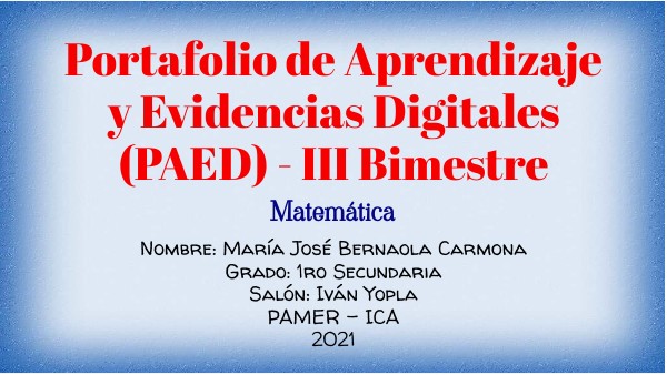 PAED de Matemática - III Bimestre | Genially