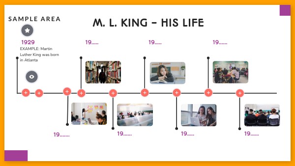 EXAMPLE - TIMELINE: MARTIN LUTHER KING'S LIFE | Genially