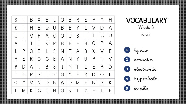 Vocabulary Week3 | Genially
