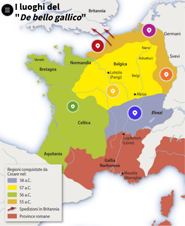 I luoghi del "De bello gallico"