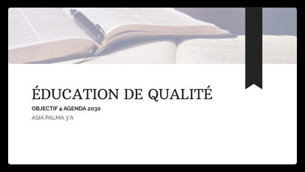 ÉDUCATION DE QUALITÉ