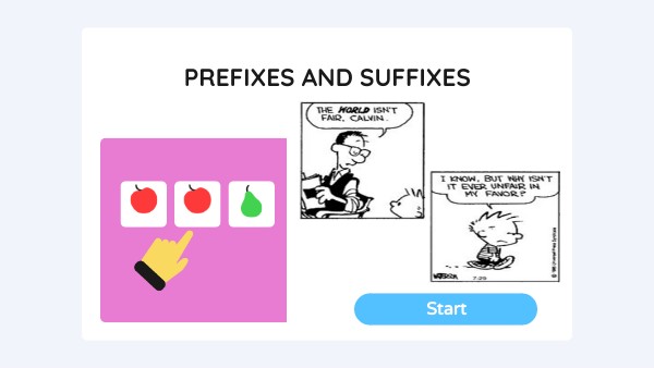 PREFIXES AND SUFIXES GAME | Genially