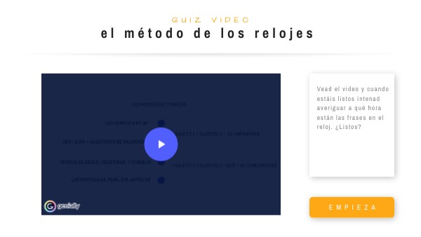 GRUPO A 2 - EL MÉTODO DE LOS RELOJES | Genially