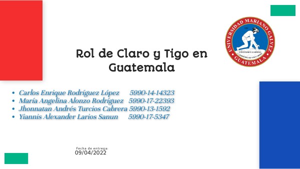 Rol de Claro y Tigo en Guatemala | Genially