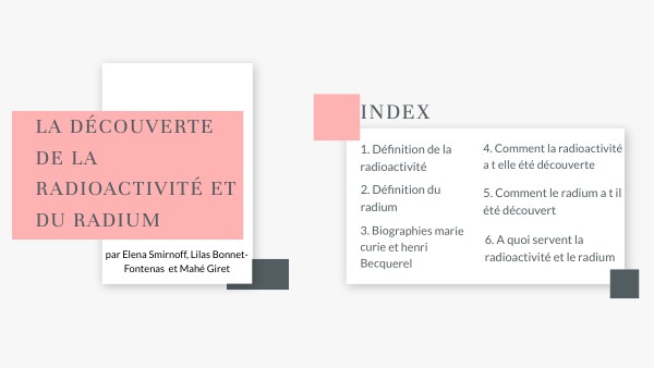 Radioactivité et radium | Genially