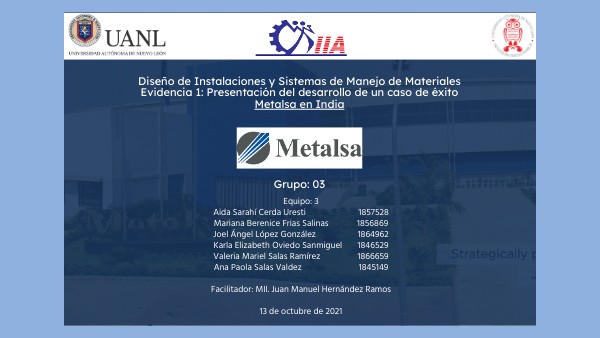 Ev 1 Equipo 3-Metalsa en India | Genially