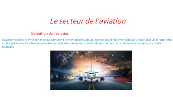 Les métiers de l'aviation | Genially
