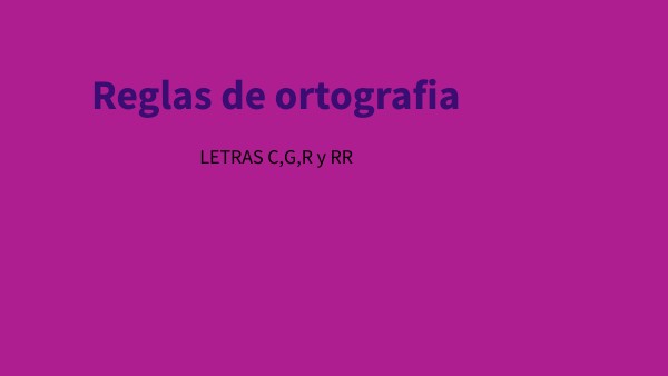REGLAS dE ESCRITURA | Genially