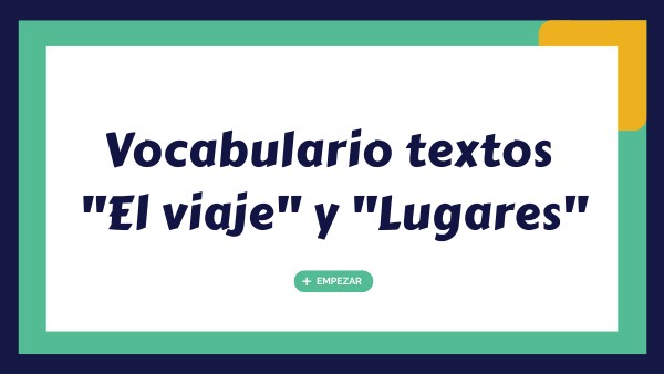 QUIZ El viaje y lugares