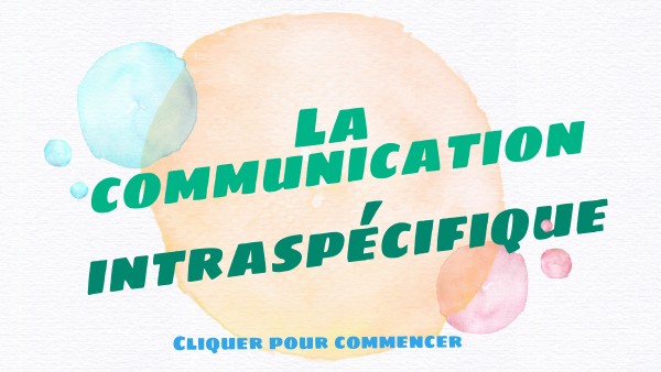 Communication intraspécifique et sélection sexuelle | Genially