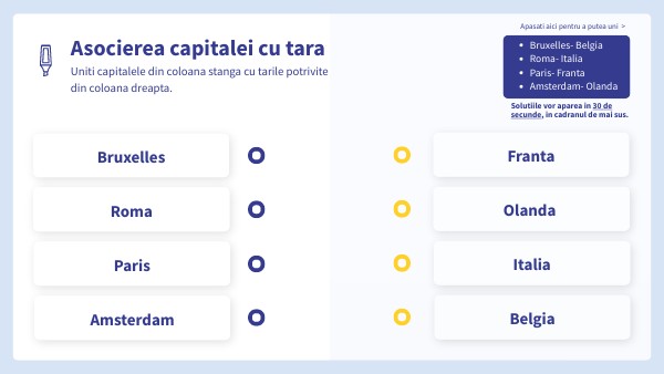 Asocierea capitalei cu tara | Genially