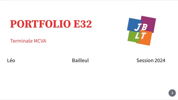 Portfolio E32 léo BAILLEUL | Genially