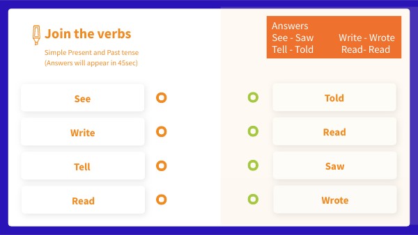 Join the verbs. Kids level 4. Unit 3