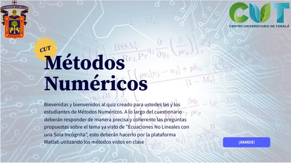 QUIZ MÉTODOS NUMÉRICOS | Genially