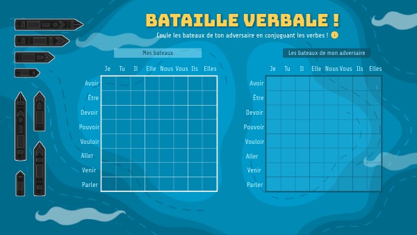 La bataille navale des verbes ! (2) | Genially