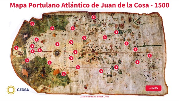Mapa Portulano Atlántico de Juan de la Cosa - 1500 | Genially