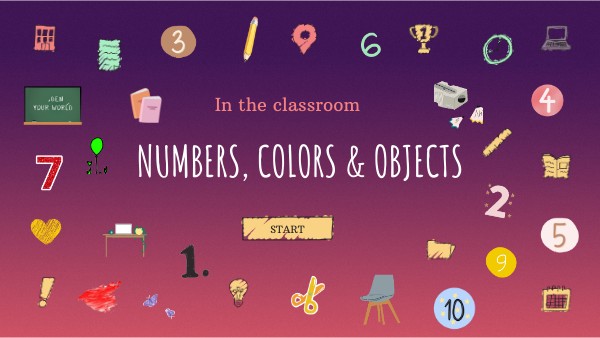 Numbers, colors, and objects. | Genially
