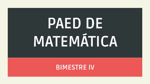 PAED DE MATEMÁTICA BIM IV