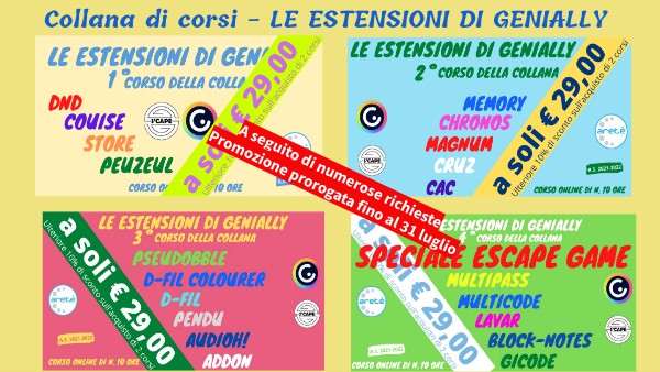 Magnifici QUATTRO corsi Estensioni S'cape per Genially