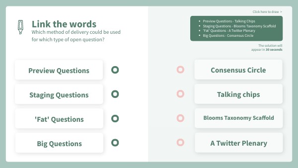 Open Questions - join the words | Genially