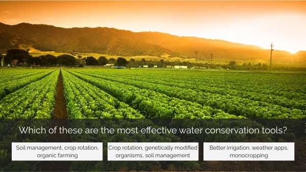Water conservation tools in agriculture | Genially