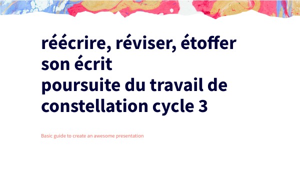 productions d'écrit cycle 3 | Genially