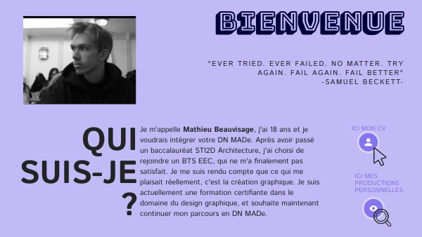 dossier personnel Mathieu BEAUVISAGE DN MADe graphisme
