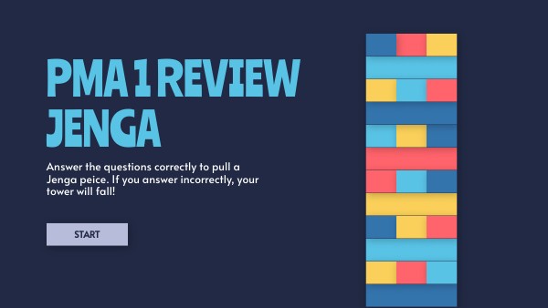 PMA 1 Review Jenga | Genially