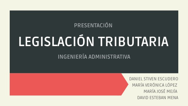 LEGISLACIÓN TRIBUTARIA