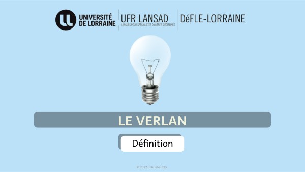Le verlan - DéFLE | Genially