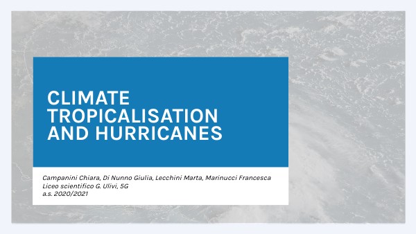 TROPICALISATION AND HURRICANES