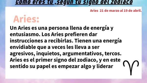 Cómo eres tu ,según tu signo del zodiaco | Genially